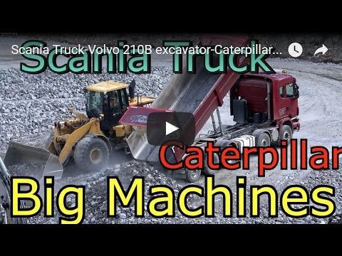 Scania Truck-Volvo 210B excavator-Caterpillar 324D Excavator-Volvo BM A30 Dumper