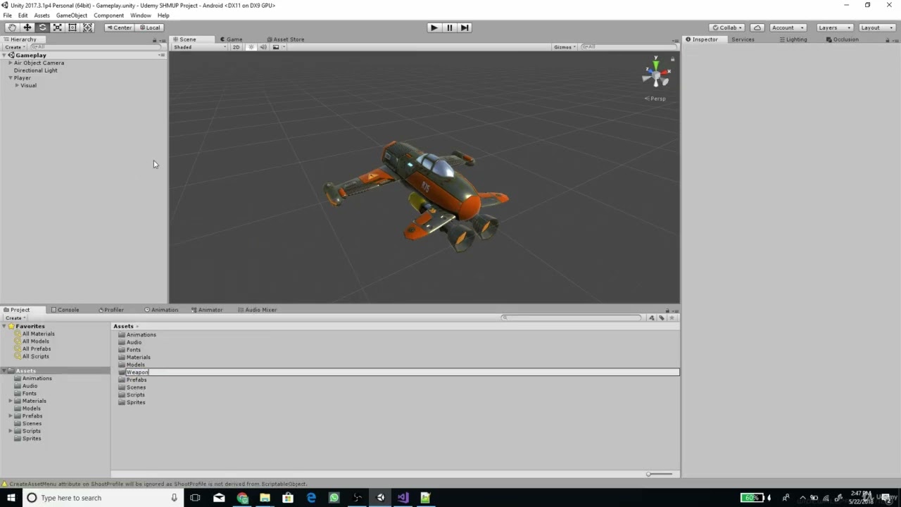 003 Scriptable Objects for Weapon Setup