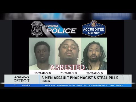 3 men assault Livonia pharmacist, steal pills