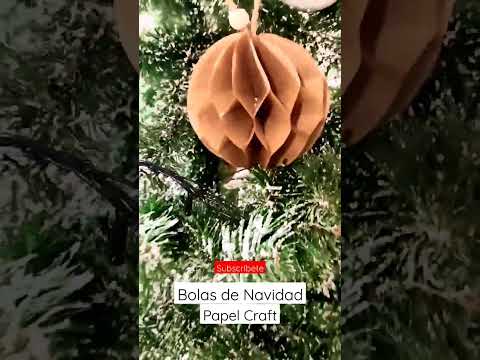 Cómo hacer Bolas / Esferas de Navidad con Papel Craft | Manualidades Navideñas #diy #diynavideño