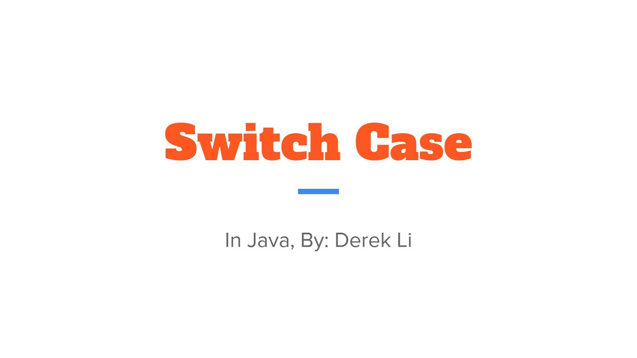 Beginner's Java Tutorial #5 : Switch Case Statements
