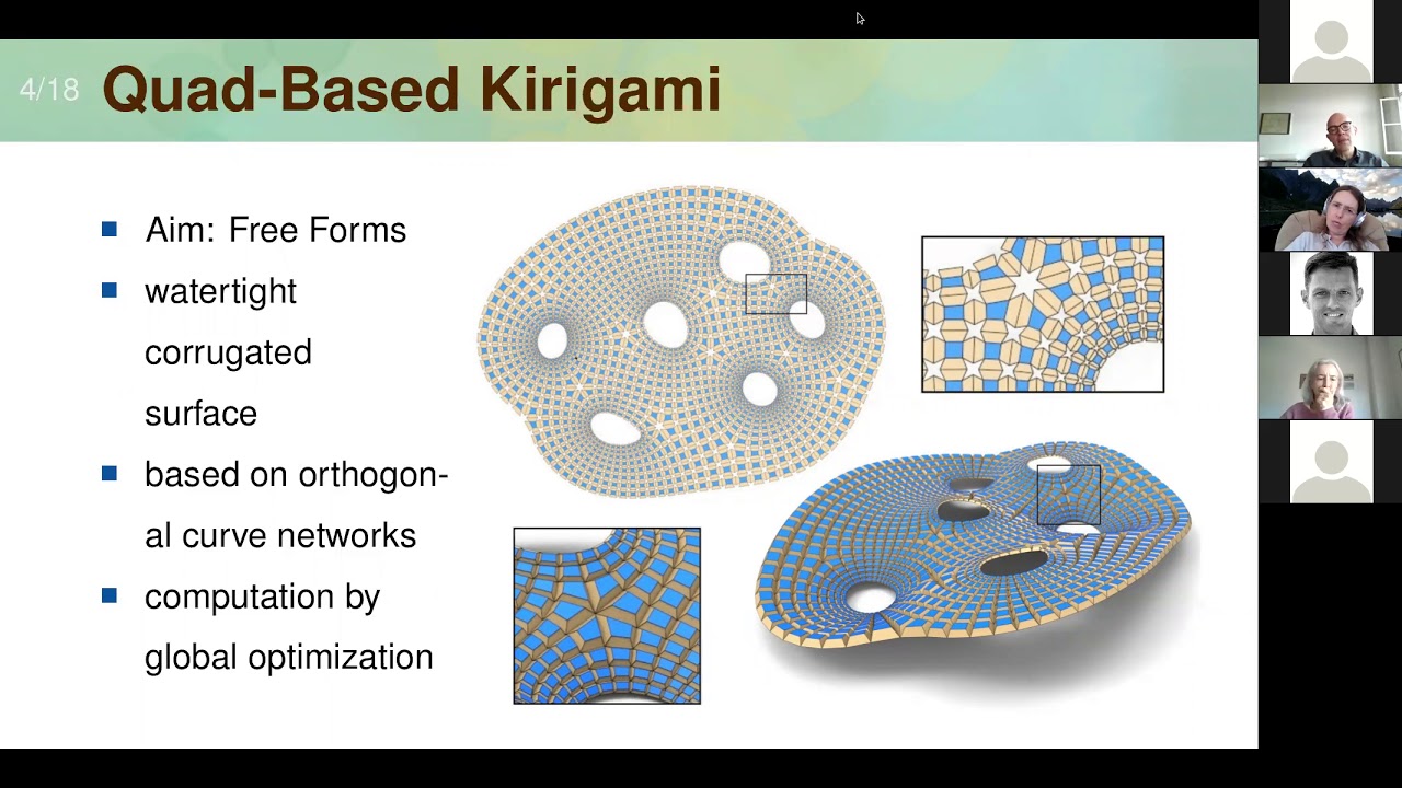 Johannes Wallner: Freeform quad-based kirigami