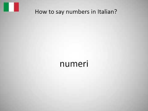 How to say numbers in Italian?