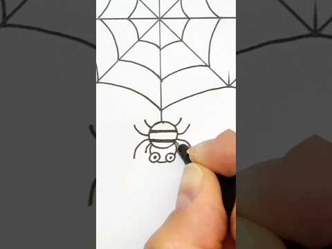 How to draw a spider web with a spider easy