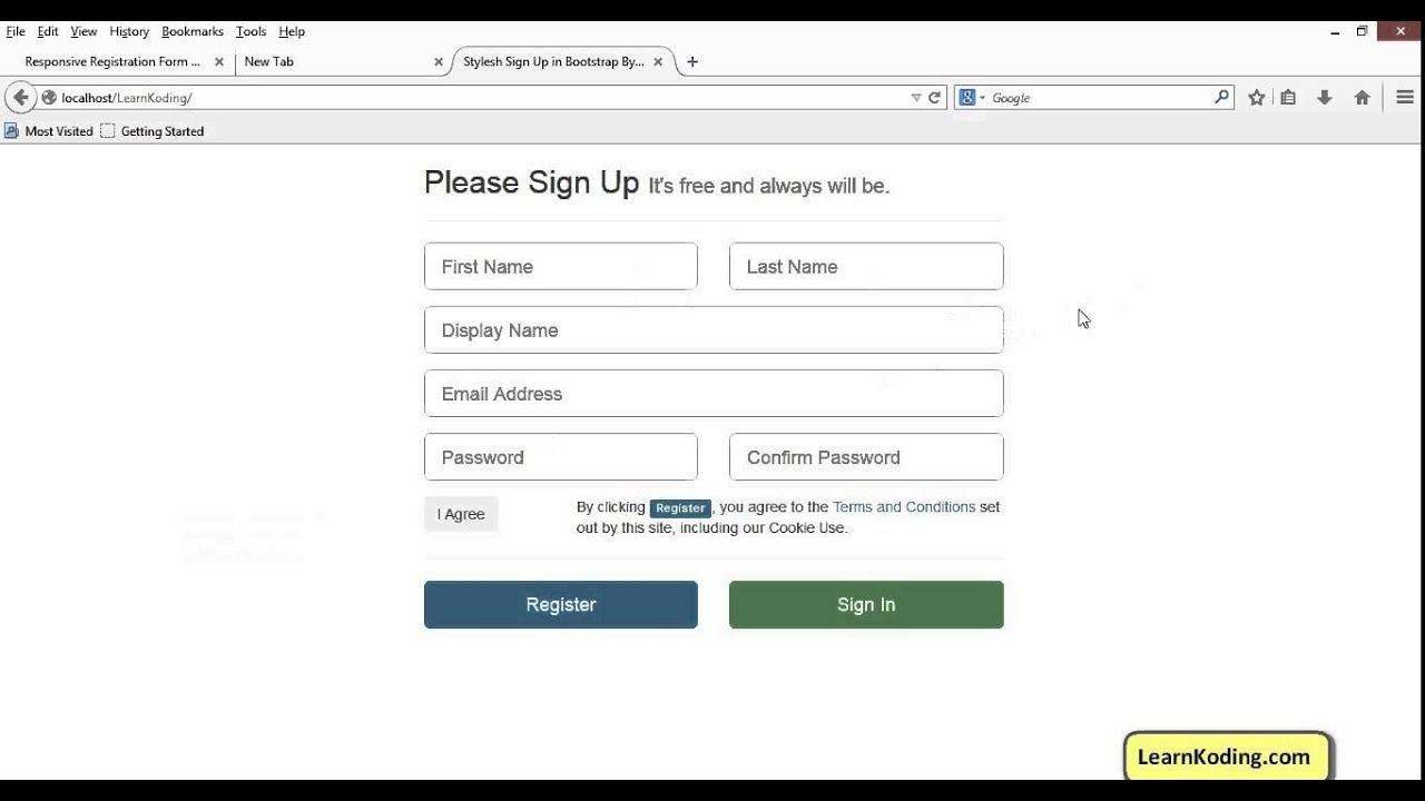 How To Make Responsive Registration Form Using Bootstrap