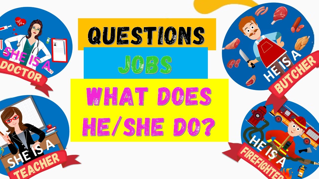 WHAT DOES SHE/HE DO?- JOBS USING HE IS A- SHE IS AN  JOBS QUESTIONS - PREGUNTAS CON  PROFESIONES.