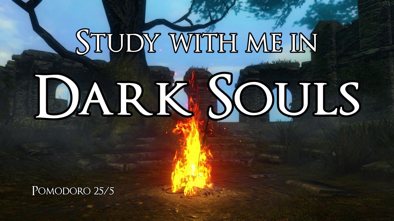 Study with Me In Dark Souls | Pomodoro Timer (25/5) + Nature & Ambience