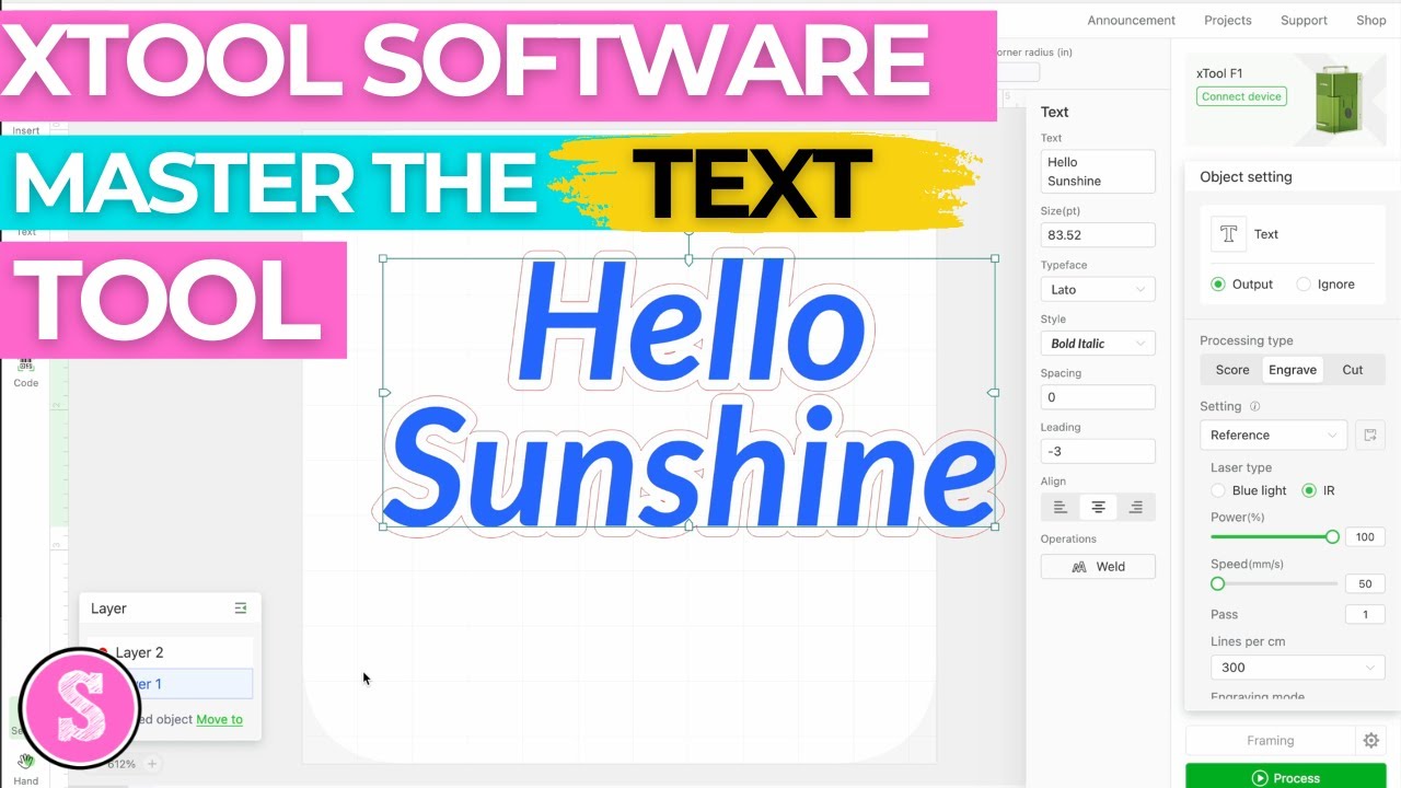 xTool Software Tutorial: Using the Text Tool Like a Pro