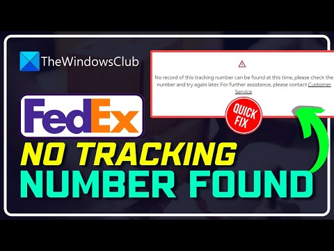 FedEx: No record of this tracking number can be found at this time [FIXED]