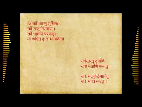 Universal Prayer || ॐ सर्वे भवन्तु सुखिनः।| OM Sarve Bhavantu Sukhinah || Shanti Mantra ||