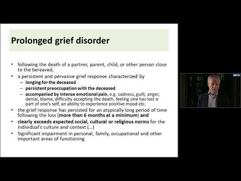 Andreas Maercker: Introduction to Prolonged Grief Disorder (PGD, ICD-11)