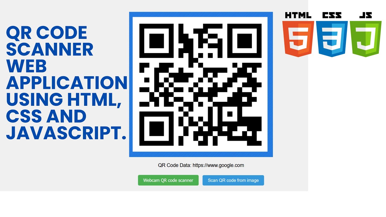 QR Code Scanner Web App using HTML, CSS and JavaScript.   jsQR.js example.