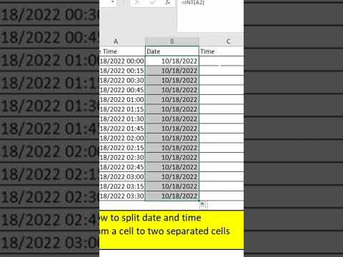 How to split date and time from a cell to two separated cells #skills #msoffice #vba #education