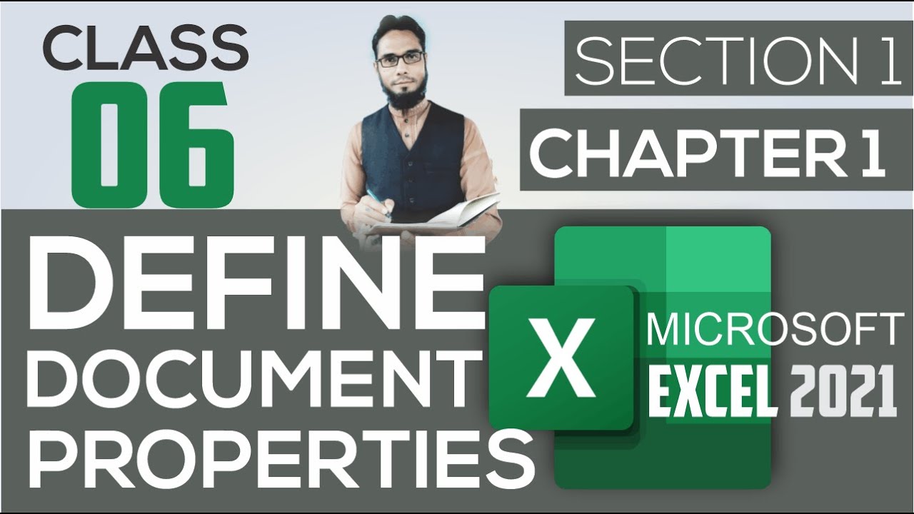 CLASS 06 II  DEFINE DOCUMENT PROPERTIES OF MICROSOFT EXCEL WORKBOOK