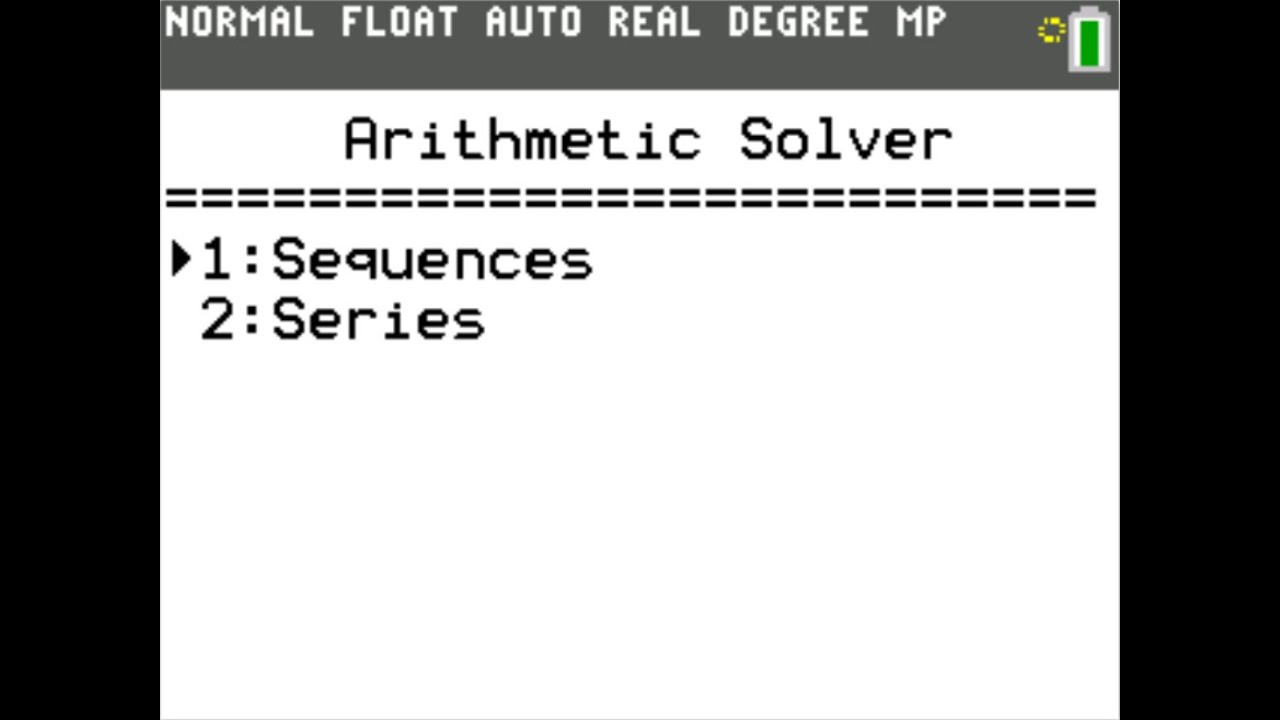 Arithmetic Solver Program TI 84 Plus CE