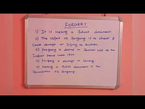 Forgery - Law of crime