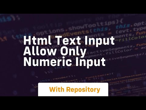 html text input allow only numeric input
