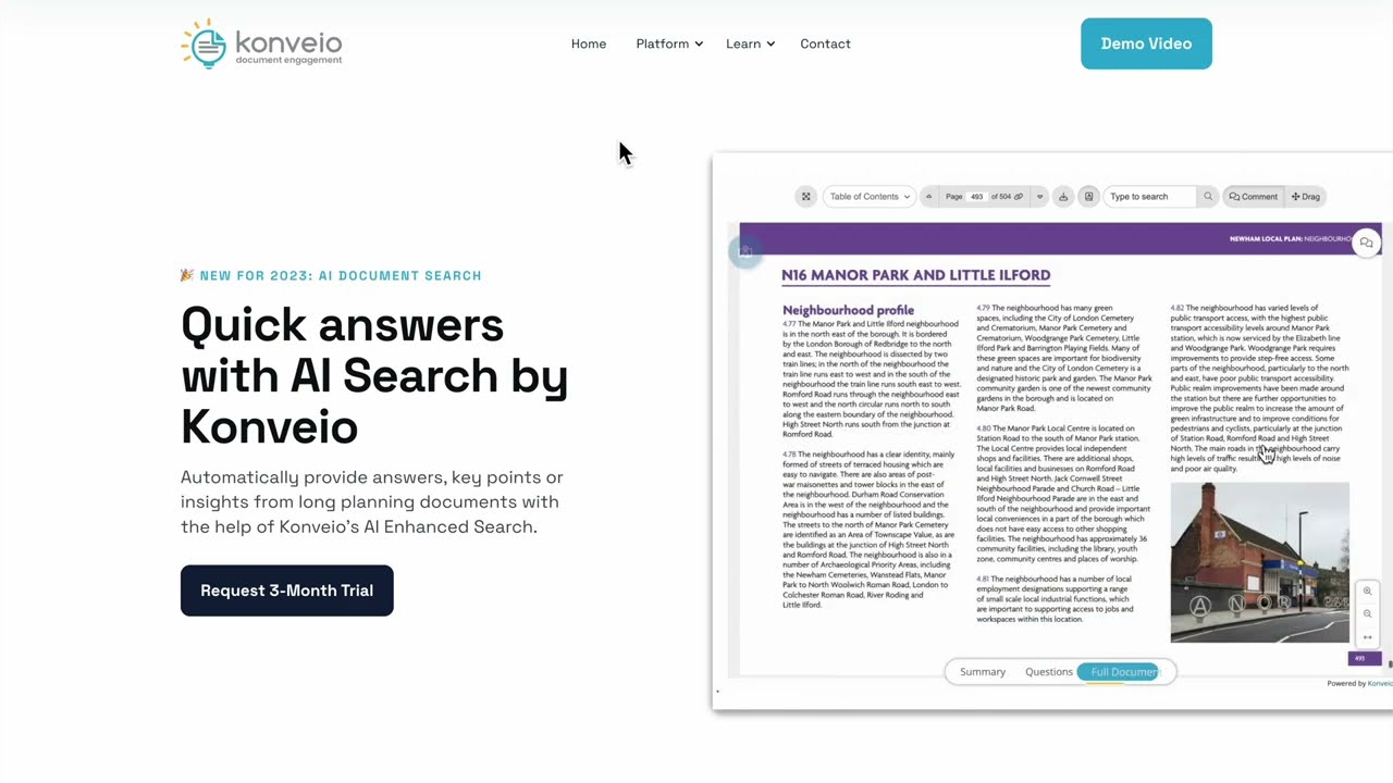 Walkthrough of Konveio's AI Enhanced Document Search