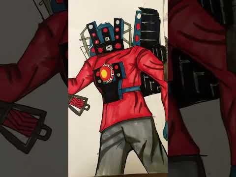 drawing titan tv man #skibiditoilet #สอนวาด #cameraman #titancamaraman #drawing #art