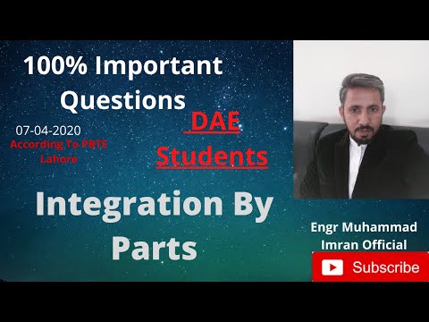 Integration by Parts ll IBPll DAE ll Important Questionsl ILATE Formula ||Urdu/Hindi ||Engr Imran l
