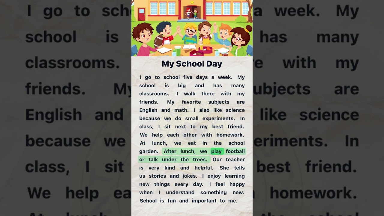 My School Day | English Reading and Listening Practice #easyenglish #englishforbeginners