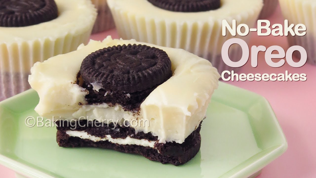NO-BAKE 3-INGREDIENT OREO MINI CHEESECAKES | Recipe | Easy DIY Dessert Treats Ideas | Baking Cherry