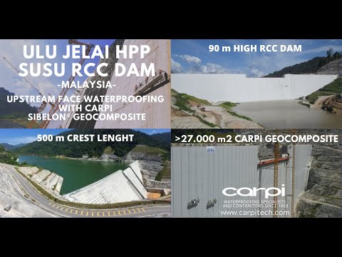 SUSU: SIBELONĀ® CNT ON THE UPSTREAM FACE OF 90M HEIGHT / 500M CREST LENGTH RCC DAM BY CARPI SA