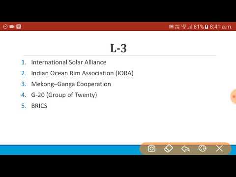 ISA, IORA, MGC, G-20, BRICS