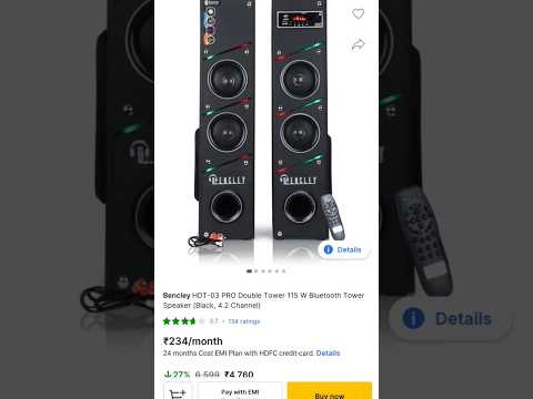 Top tower speaker under 4000₹ || Available flipkart|| Part-- 2|| #shorts #ytshorts