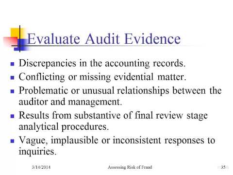 Evaluate Audit Evidence