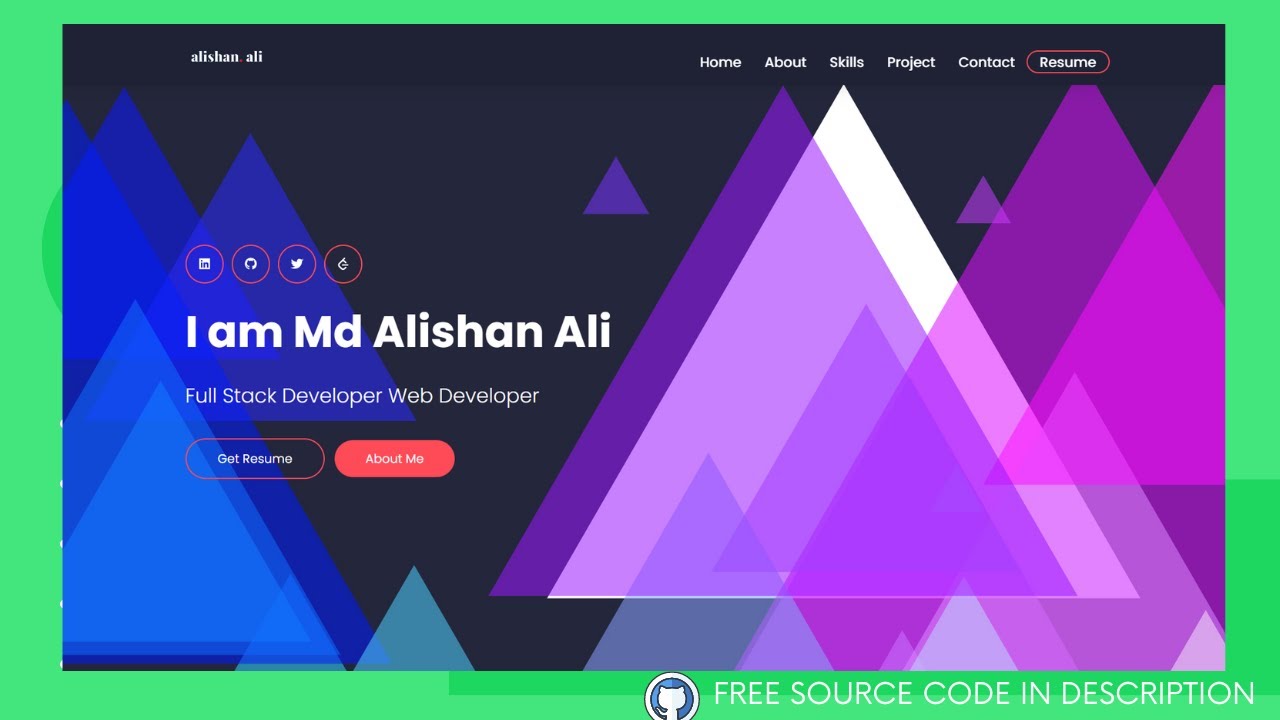 Responsive Portfolio website in react | Responsive Portfolio Website Using React JS with source code