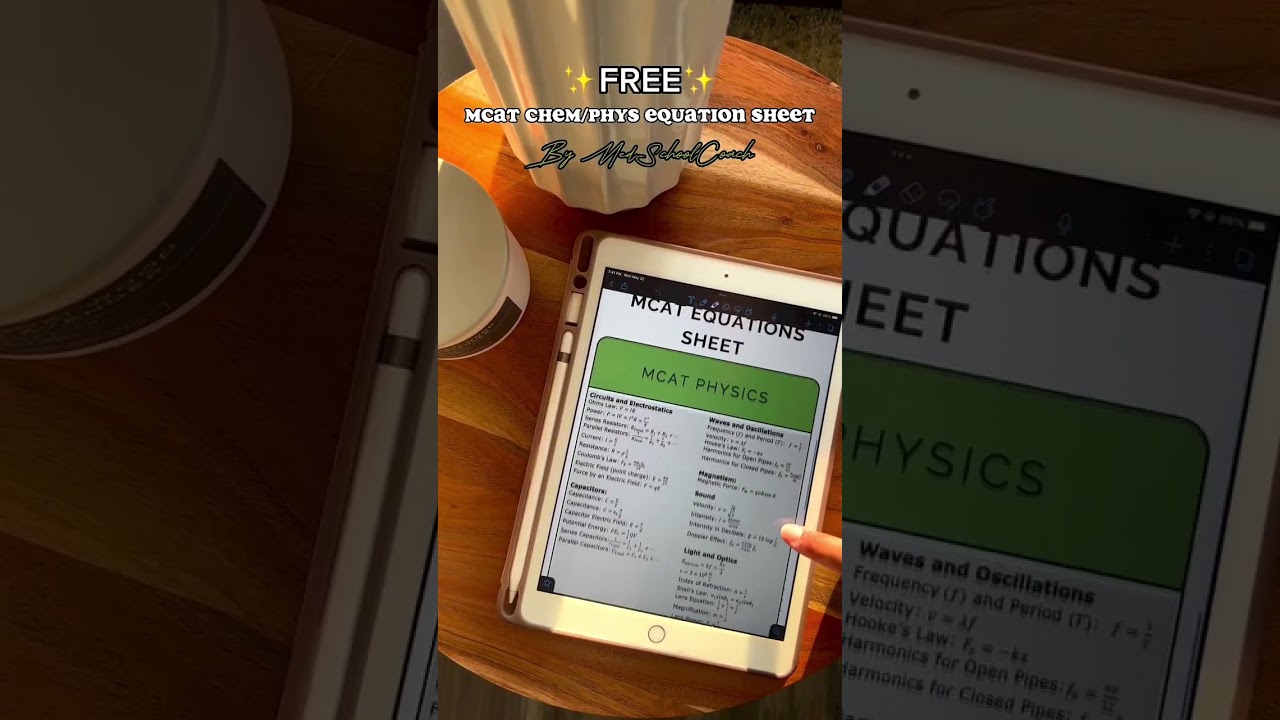 Download our free #MCAT Chem/Phys Equation Sheet today & save it for later! #mcatstudying #mcatprep