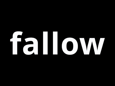 Video Word Of The Day - Fallow