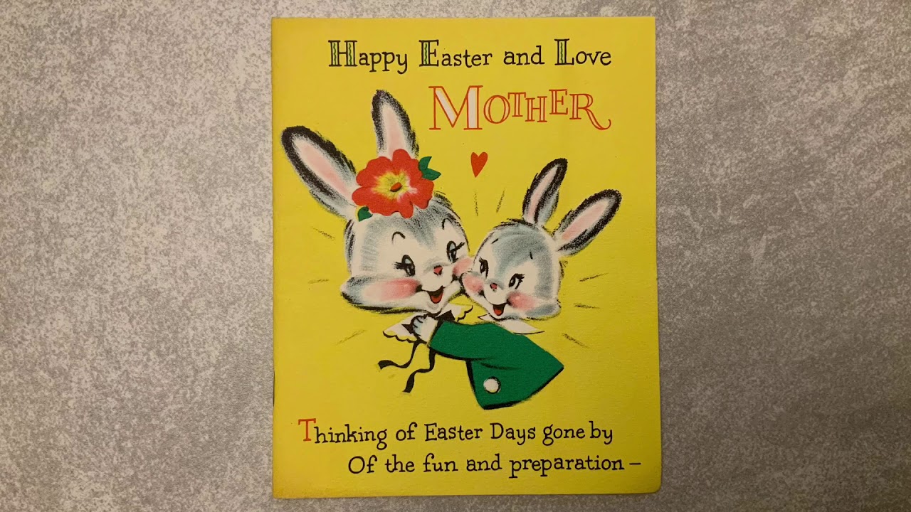 Vintage “EASTER” Greeting Card ~ SLIDESHOW ~ 🐰🌿🌸
