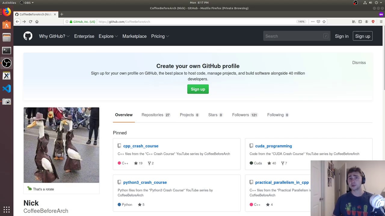 Sponsor CoffeeBeforeArch through GitHub!