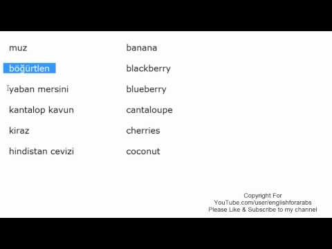 Fruits names in Turkish part 1 - Turkish For Beginners Video Lecture ...
