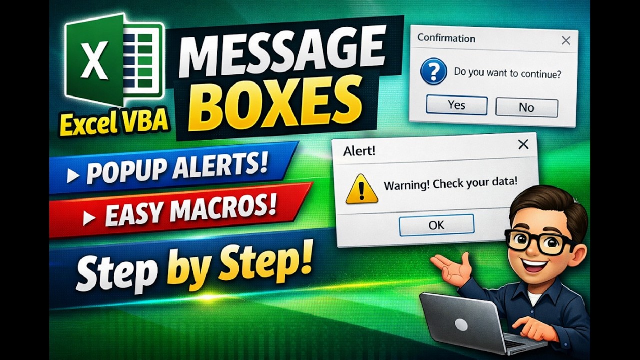 Excel VBA Message Box Tutorial — Create Popup Alerts & Dialogs (Beginner)