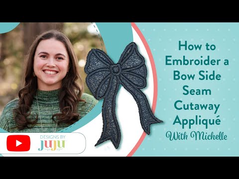 How to Embroider a Bow Side Seam Cutaway Appliqué (FREEBIE) | Designs by JuJu