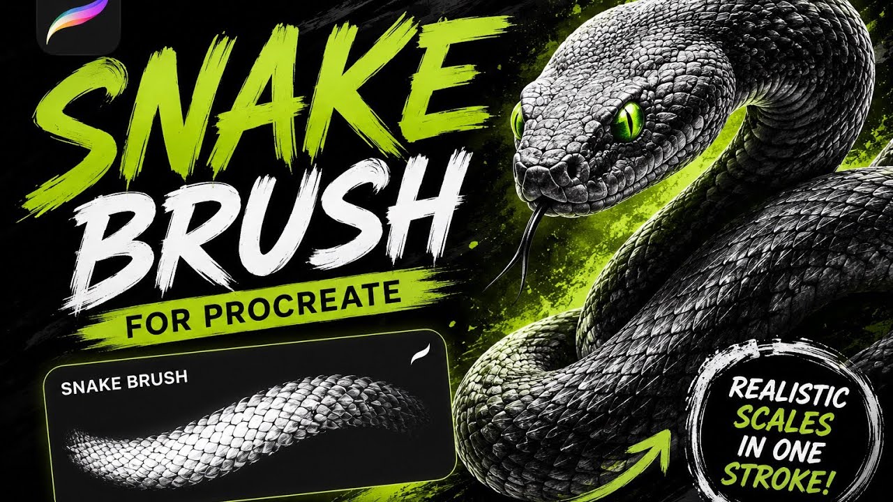 Snake brush tutorial in Procreate 🐍 quick and easy. Save this and try it out. @Tonik_VII