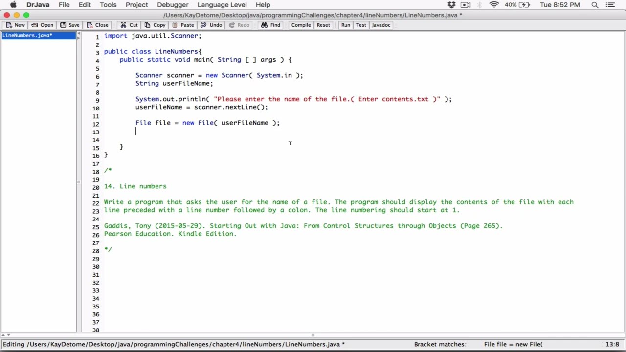 4.14. Line numbers - Java