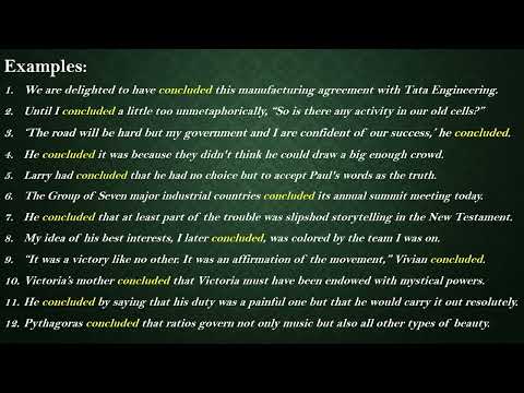 Conclude Meaning with Examples