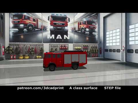 👨 MAN fire truck .STEP .STL scale 1/160・ 3D File for 3D printing・Cults