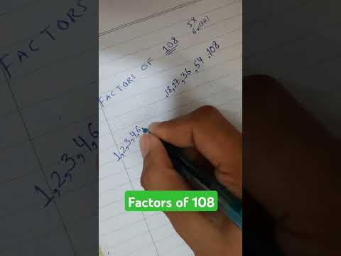 Easy trick to find Factors of 108 | All Factors of 108 #maths #factors #shorts #ytshorts #short