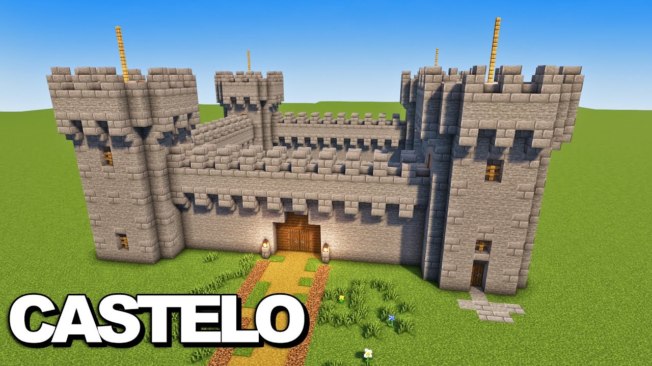 Minecraft - Como construir um Castelo Simples - Tutorial Manyacraft