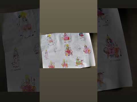 Durga Maa All Avatars🙏🙏🙏 Maa durga 9 roop drawing 🥰 #viralvideo