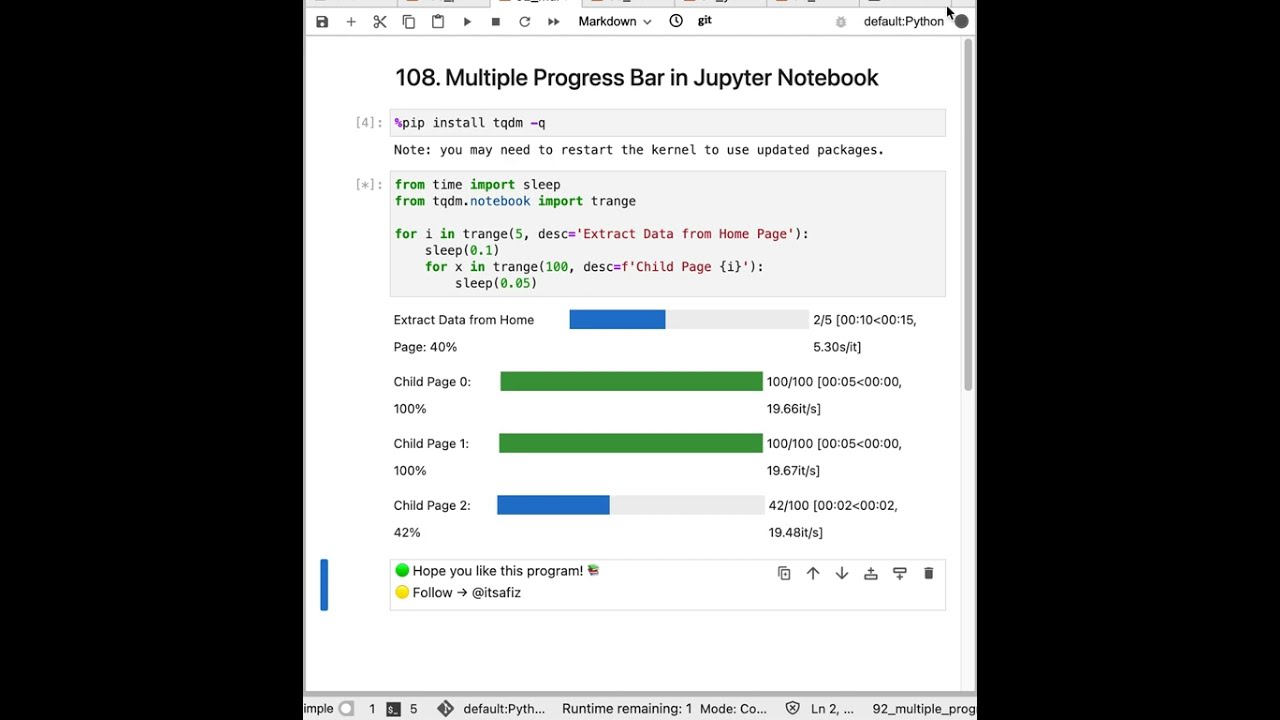 Multiple Progress Bars in Python Jupyter Notebook #shorts #python #progressbar