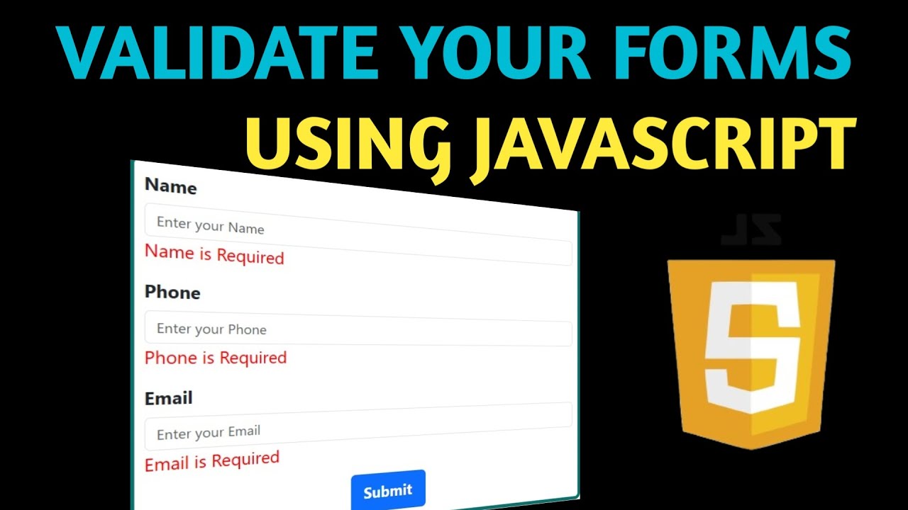 Form Validation using JavaScript for Beginners | HTML CSS | JavaScript Tutorial