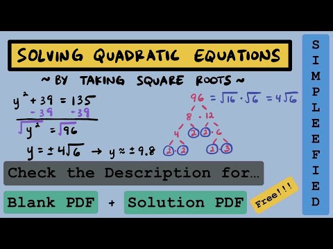 Solving Quadratic Equations by Taking Square Roots [16 Practice Problems]