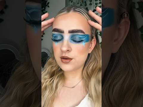 Tape Eyeshadow Trend🩵🪩 #makeup