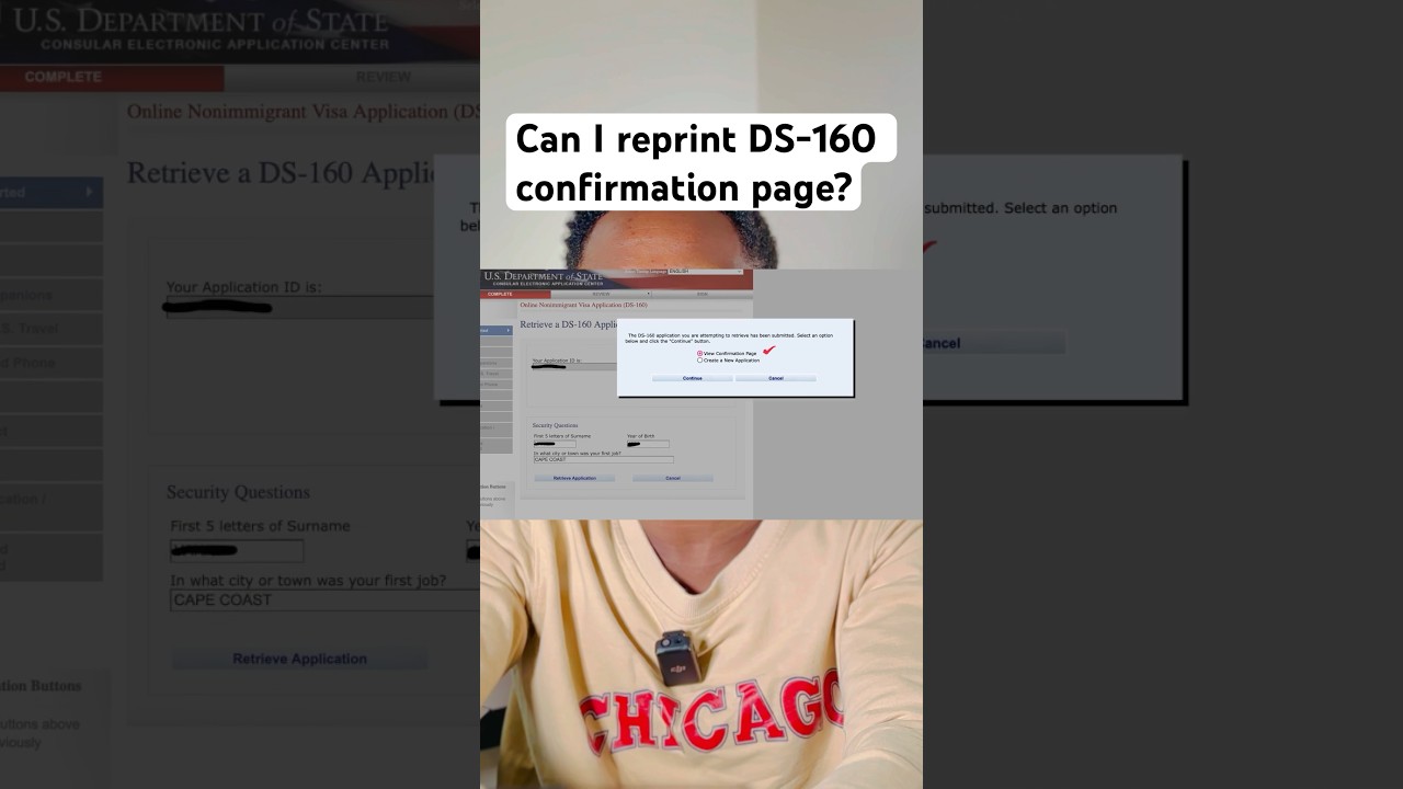Can I reprint DS-160 confirmation page? #f1visainterview